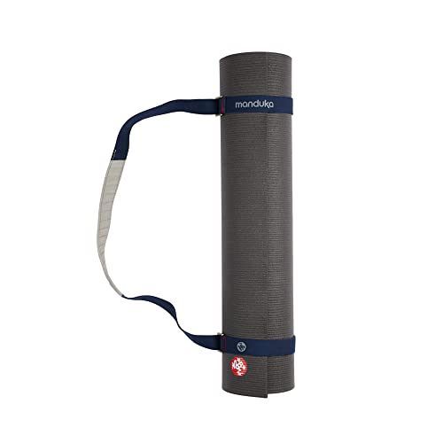 Manduka Yoga Commuter Mat Carrier - Eco-Friendly Cotton, Easy to Carry, Hands-Free, For All Mat Sizes, Odyssey Blue, 68" x 1.5"