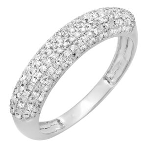 dazzlingrock collection 0.25 carat (ctw) 14k round cut white diamond anniversary wedding band ring 1/4 ct, white gold, size 7