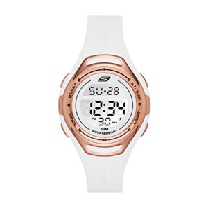 skechers women's artesia digital chronograph watch, color: rose gold, white (model: sr2011)