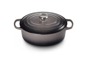 le creuset enameled cast iron signature oval dutch oven, 5 qt. , oyster