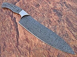 bb-456, handmade damascus steel 12 inches full tang chef knife with stainless steel bolster (blank blade)