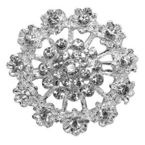 L'VOW Silver Crystal Broaches Brooch Pins Wedding Brooches Bouquet Kit Pack of 25Pcs