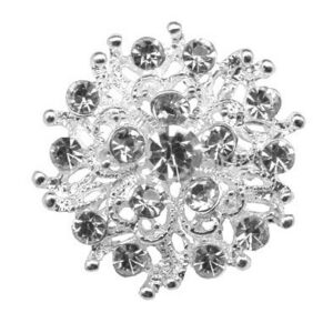 L'VOW Silver Crystal Broaches Brooch Pins Wedding Brooches Bouquet Kit Pack of 25Pcs