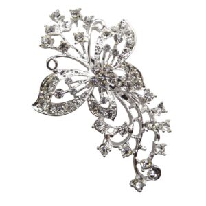 L'VOW Silver Crystal Broaches Brooch Pins Wedding Brooches Bouquet Kit Pack of 25Pcs