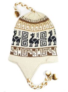 gamboa alpaca hat llama hat beanie hat for men winter hats for women winter hats peruvian hat beige