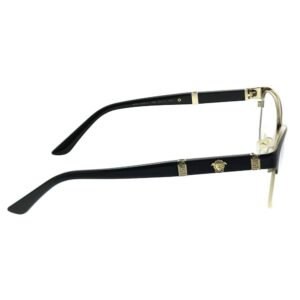 Versace VE 1233Q 1366 Black Pale Gold Metal Cat-eye Eyeglasses 53mm