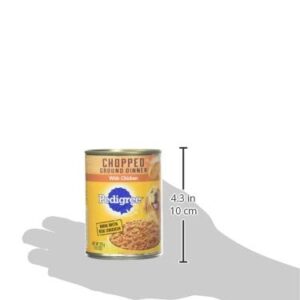 PEDIGREE CHOPPED GROUND DINNER Adult Canned Soft Wet Dog Food with Chicken, 13.2 oz. Cans (Pack of 12)