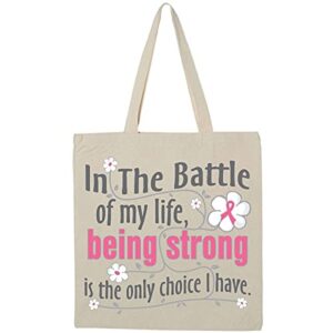 inktastic breast cancer in the battle tote bag natural 1f185