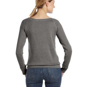 Bella + Canvas Ladies Fleece Wide Neck Sweatshirt, Small, LT Grey Marble