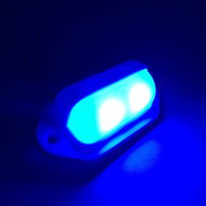 Marine Boat LED RV Blue LED Companion Way Courtesy Light 2.6"X1.3" White HOUSING