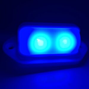 Marine Boat LED RV Blue LED Companion Way Courtesy Light 2.6"X1.3" White HOUSING