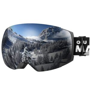 outdoormaster ski goggles pro - frameless, interchangeable lens 100% uv400 protection snow goggles for men & women (vlt 10% grey lens free protective case)