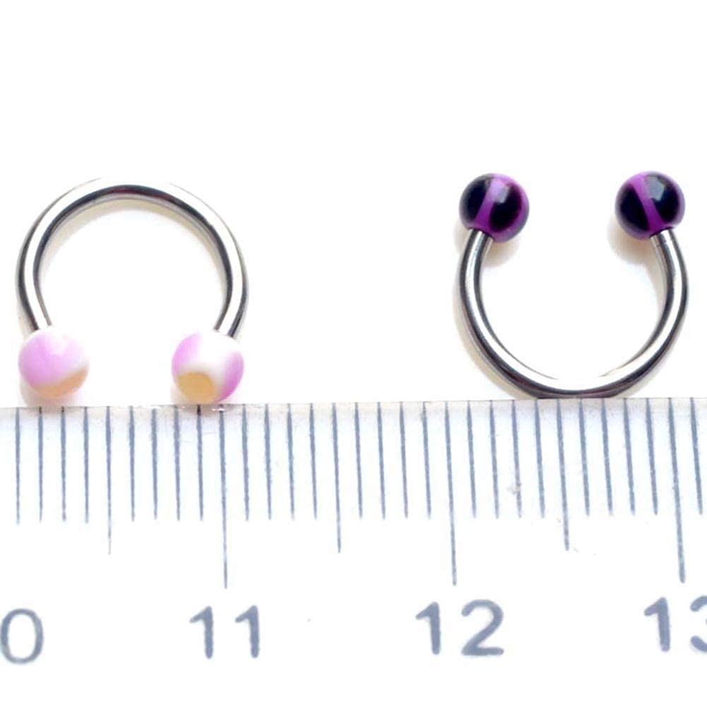 yantu 50 Pcs 18g Ball Circulars Horseshoes Eyebrow Lip Belly Rings Body Piercing Jewelry Unisex