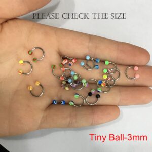 yantu 50 Pcs 18g Ball Circulars Horseshoes Eyebrow Lip Belly Rings Body Piercing Jewelry Unisex