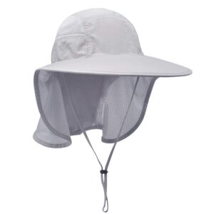 lenikis unisex outdoor activities uv protecting sun hats with neck flap grey