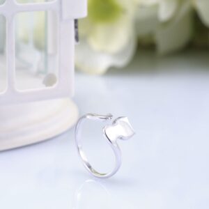 VIKI LYNN Sterling Silver Rings Cute Cat Tail Ring Gifts for Women Ring Size 4.5