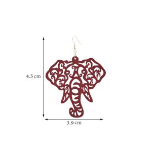 MagiDeal Elephant Head Filigree Fishhook Earrings