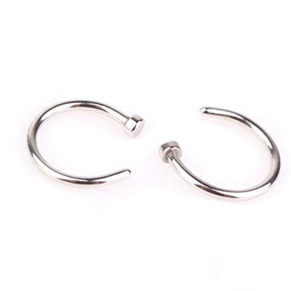 yueton Pack of 10 Nose Studs, Assorted Stainless Steel Body Jewelry Piercing Nose Open Hoop Ring Earring Body Piercing Studs Body Slave Jewelry