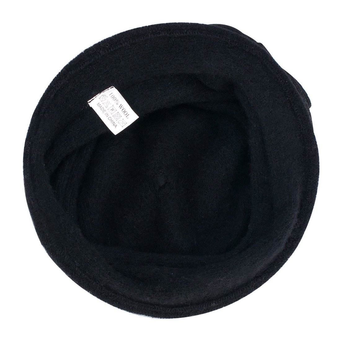 1920s Gatsby Womens Flower Wool Warm Beanie Bow Hat Cap Crushable A287 (Black)