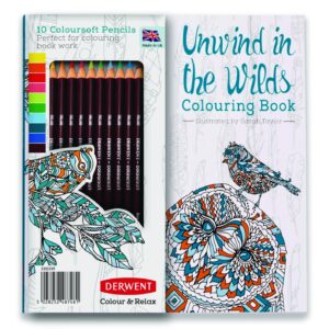 Adult Coloring Book and Coloursoft Colored Pencils: Color and Relax - Unwind in the Wilds by Derwent (2302339)