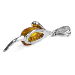 Ian and Valeri Co. Amber Sterling Silver Mouse Pendant