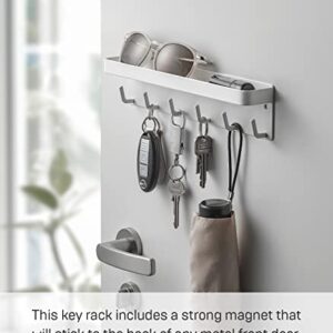 Yamazaki Home Magnetic Key Rack with Tray Steel One Size White