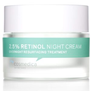 cosmedica skincare retinol night cream - daily moisturizing facial lotion night cream. the best retinol cream with vit a and hyaluronic acid to target skin concerns from acne to wrinkles (1.7oz)