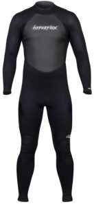 hyperflex access men’s and women’s full body 3mm backzip wetsuit - warm 4-way stretch neoprene - adjustable collar and flat lock construction - high performance 50+ uv shield