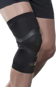 copper fit pro series compression knee sleeve, black with copper trim, large, packaging may vary