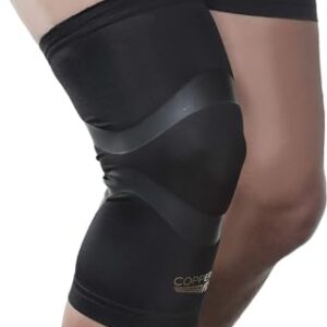 Copper Fit Pro Series Compression Knee Sleeve, Black with Copper Trim, Large, Packaging may Vary