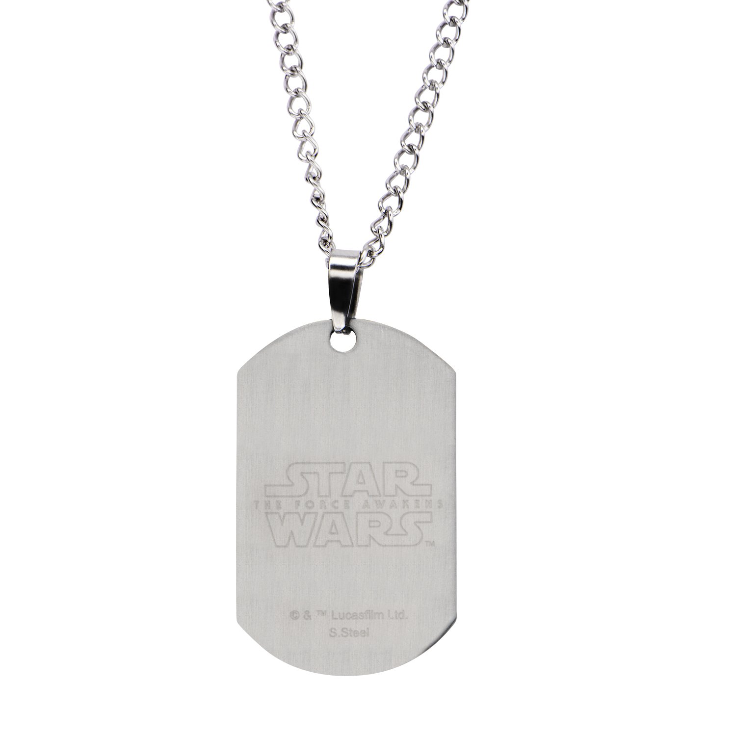 Star Wars Jewelry Episode 7 Tie Fighter Laser Etched Dog Tag Pendant Necklace, 22"