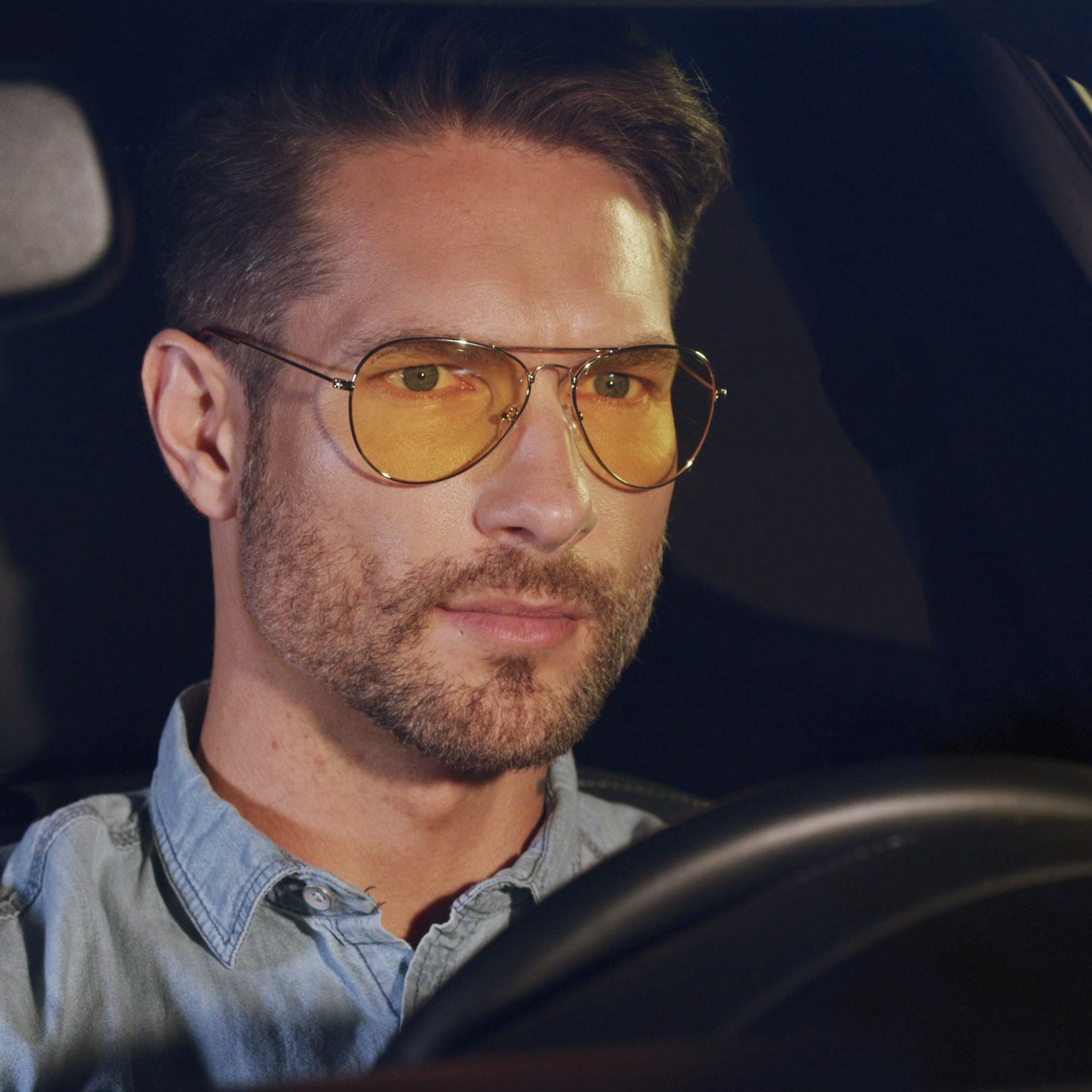 Eagle Eyes Classic Aviator Night-Lite - Night Driving Glasses