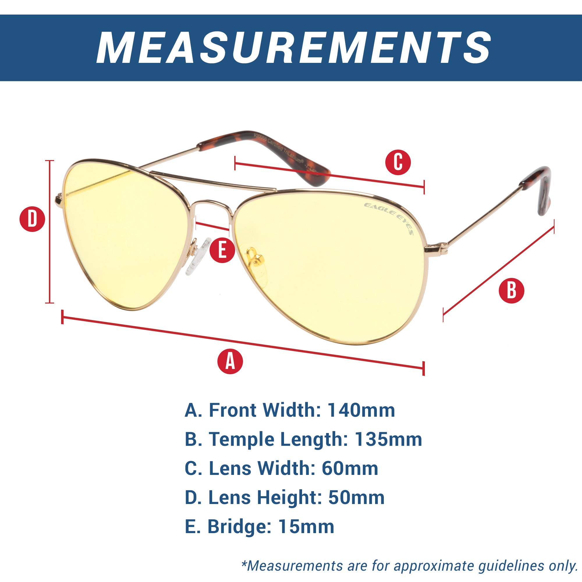 Eagle Eyes Classic Aviator Night-Lite - Night Driving Glasses