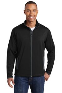 sport-tek sport-wick stretch contrast full-zip jacket (st853) -black/char -2xl