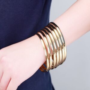 Set of 7PCS Bracelet Bangle Jewelry Cuff Punk Bracelet 18K Gold Plated 7.8inches For Women's Fashion Bangle Jewelry