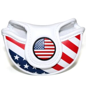 Craftsman Golf Stars and Stripes USA Mid Mallet Putter Cover Headcover Magnetic(for a Heel/Offset-shafted putter)