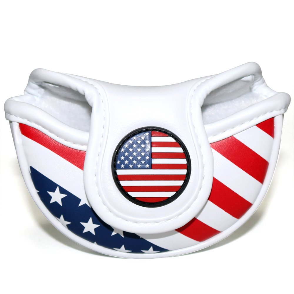 Craftsman Golf Stars and Stripes USA Mid Mallet Putter Cover Headcover Magnetic(for a Heel/Offset-shafted putter)