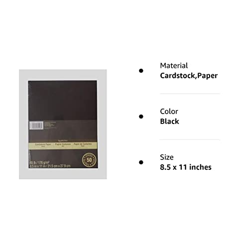 Recollections Cardstock Paper 8.5 x 11 - 50 Sheets - Black