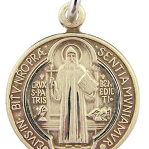 Sterling Silver Catholic Saint Benedict Protection Against Evil Medal, 3/4 Inch