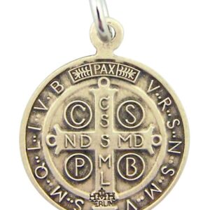 Sterling Silver Catholic Saint Benedict Protection Against Evil Medal, 3/4 Inch