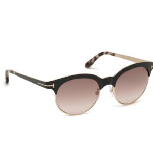 Tom Ford Oval Sunglasses TF438 Angela 01F Black/Gold/Havana FT0438