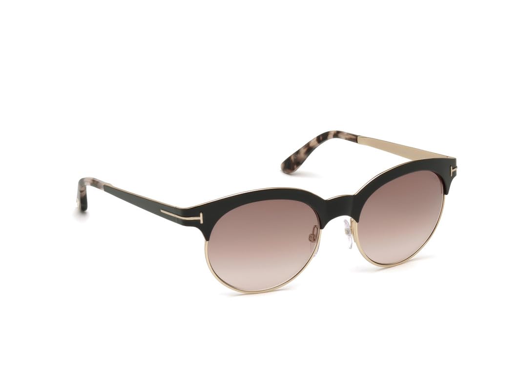 Tom Ford Oval Sunglasses TF438 Angela 01F Black/Gold/Havana FT0438