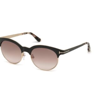 Tom Ford Oval Sunglasses TF438 Angela 01F Black/Gold/Havana FT0438