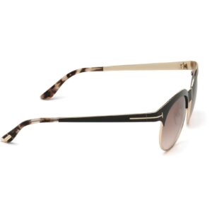 Tom Ford Oval Sunglasses TF438 Angela 01F Black/Gold/Havana FT0438