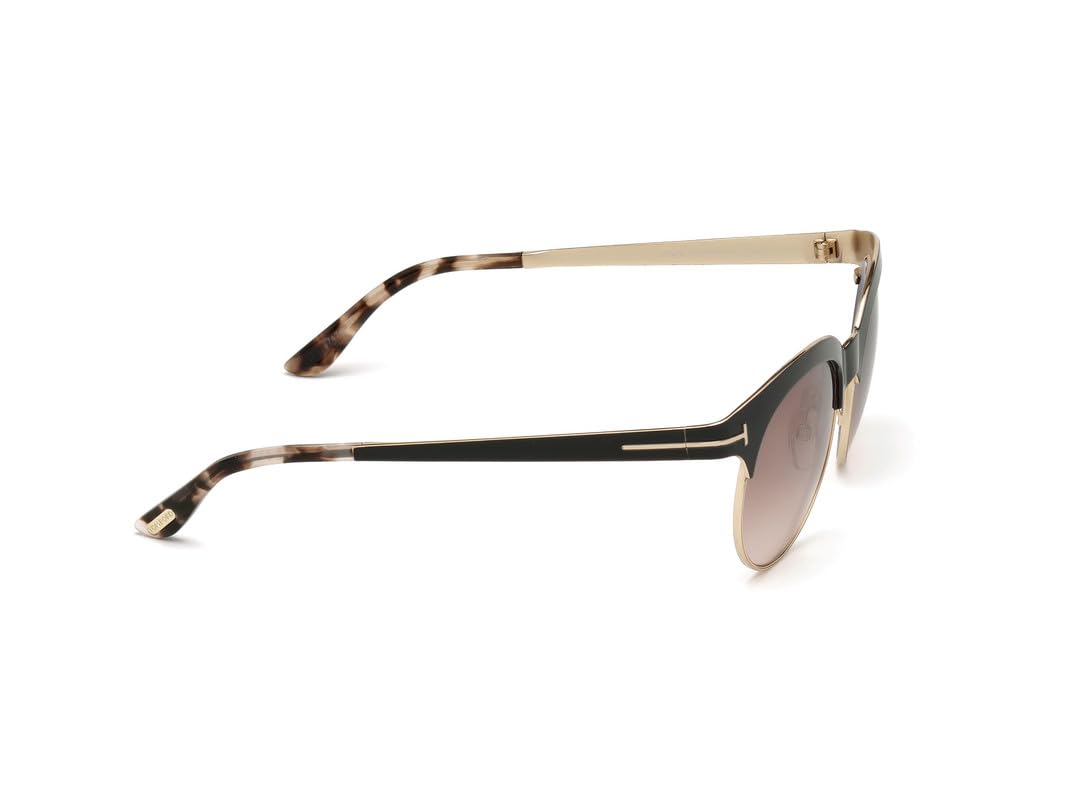 Tom Ford Oval Sunglasses TF438 Angela 01F Black/Gold/Havana FT0438