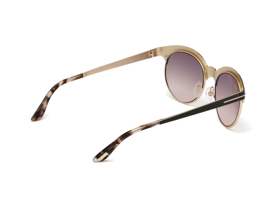 Tom Ford Oval Sunglasses TF438 Angela 01F Black/Gold/Havana FT0438