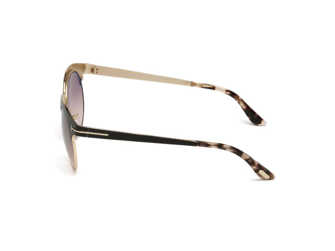 Tom Ford Oval Sunglasses TF438 Angela 01F Black/Gold/Havana FT0438