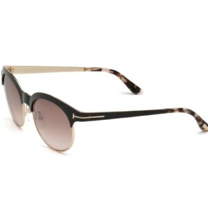 Tom Ford Oval Sunglasses TF438 Angela 01F Black/Gold/Havana FT0438