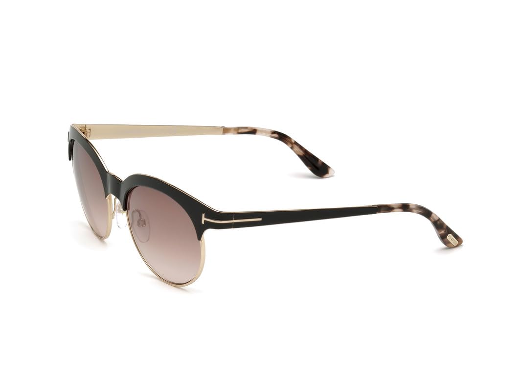 Tom Ford Oval Sunglasses TF438 Angela 01F Black/Gold/Havana FT0438