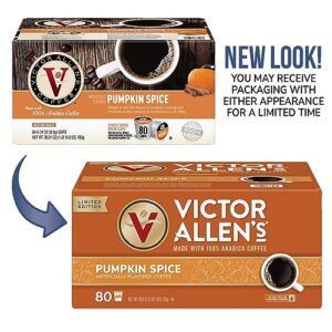 Victor Allen's Coffee Pumpkin Spice Flavored, Medium Roast, 80 Count, Single Serve Coffee Pods for Keurig K-Cup Brewers